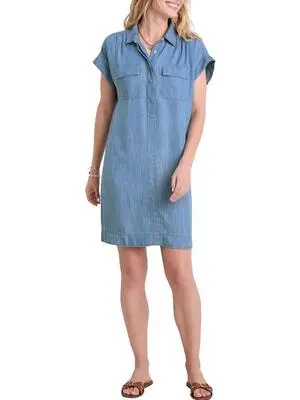 Vineyard Vines Margo Chambray Popover Shirtdress - Blue Mirage