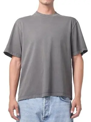 AGOLDE Asha Mock Neck Tee - Flint Wash