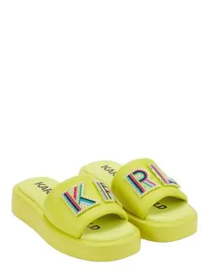 Karl Lagerfeld Paris KARL LAGERFELD Opal Studded Platform Slides Apple Green
