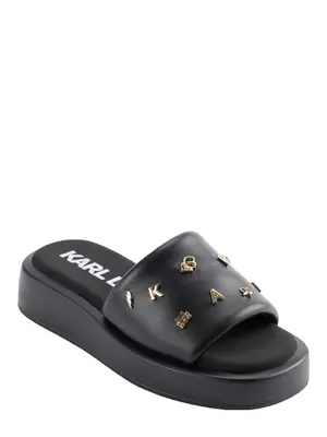 Karl Lagerfeld Paris KARL LAGERFELD Opal Studded Platform Slides Black