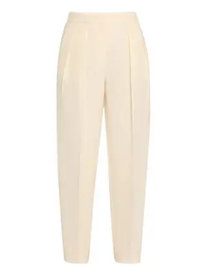 Giorgio Armani Pleated Cady Tuxedo Trousers - Solid White