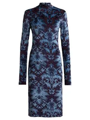 Etro Printed Crepe Midi Dress - Blue