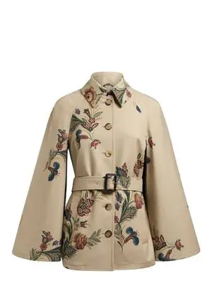 Etro Printed Cotton Cape Coat - Multi