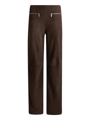 Etro Suede Wide-leg Pants - Brown