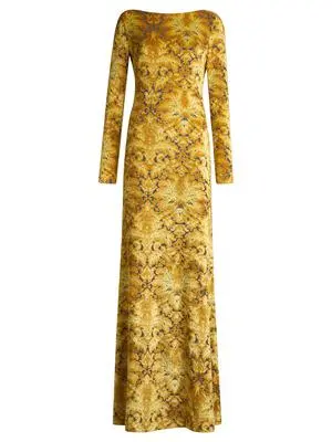 Etro Printed Jersey Maxi Dress - Yellow