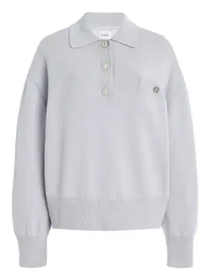 BARRIE Cashmere Polo Sweater - Grey