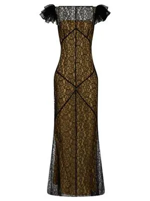DE LA VALI Nephele Lace Gown - Black