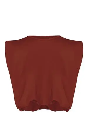 Johanna Ortiz Muraya Cropped Top Brown