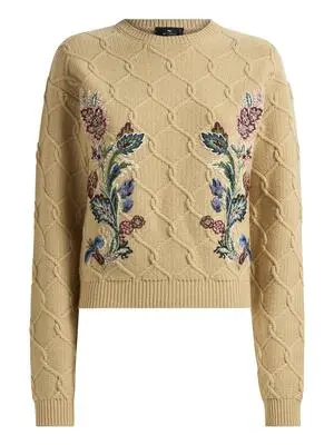 Etro Embroidered Wool-cashmere Sweater - Nude