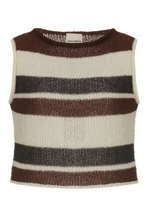 ZULU & ZEPHYR Striped Cotton-blend Knit Top - Multi