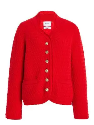 BARRIE Cashmere Waffle-knit Jacket - Red