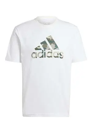 Adidas Camo Badge Of Sport Graphic Tee Shirt - White