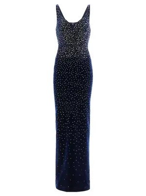 Alex Perry Crystal-embellished Velvet Gown - Blue