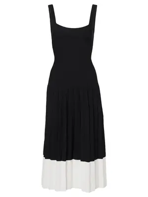 Staud Ellison Knitted Midi Dress - Black