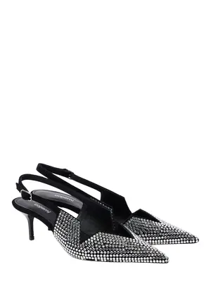 Coperni 65 Crystal-embellished Leather Pumps - Black