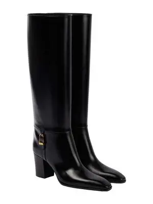 Saint Laurent Julia Leather Knee-high Boots - Black