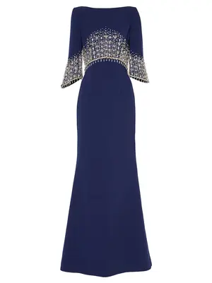 Jenny Packham Electra Embellished Gown - Blue