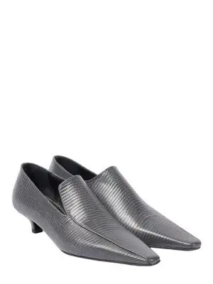 TOTEME Embossed Leather Pumps - Grey