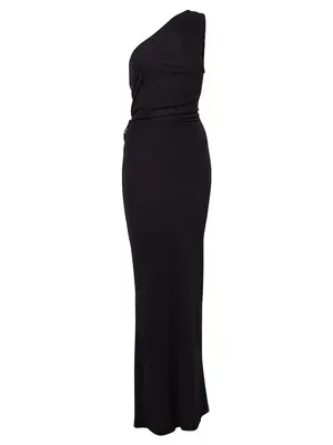 Staud Zenith Gathered Jersey Maxi Dress - Black