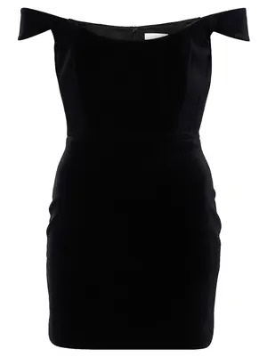 Alex Perry Off-shoulder Velvet Bustier Dress - Black
