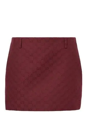 Gucci Gg Canvas Cotton-blend Miniskirt - Red