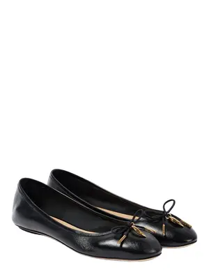 Chloé Iris Leather Ballet Flats - Black