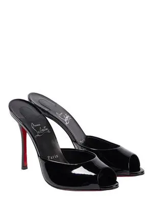CHRISTIAN LOUBOUTIN Me Dolly 100 Patent Leather Mules - Black