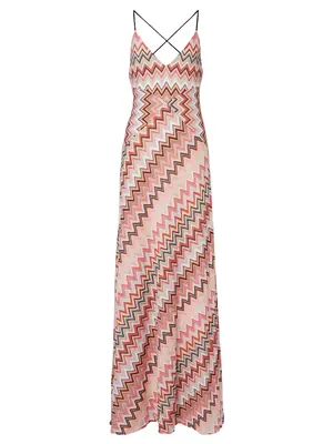 Missoni Zig Zag Cotton-blend Maxi Dress - Pink