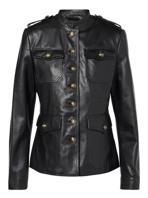 NILI LOTAN Geraldine Leather Jacket - Black