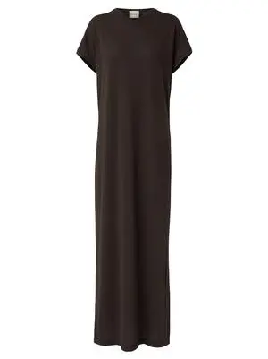 Khaite Verda Cotton-blend Jersey Maxi Dress - Brown