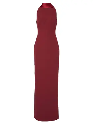 Safiyaa Holliana Satin-trimmed Crêpe Gown - Red