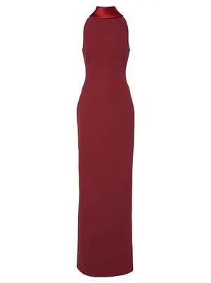 Safiyaa Holliana Satin-trimmed Gown - Red