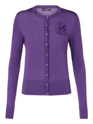 Dolce & Gabbana Silk Cardigan - Purple