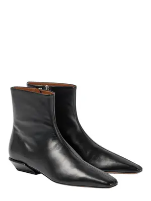 Paris Texas Bettina 25 Leather Ankle Boots - Black
