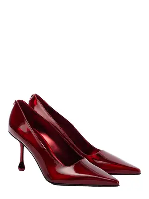 JIMMY CHOO Ixia 80 Mirrored Leather Pumps - Red