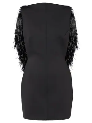 David Koma Fringed Minidress - Black
