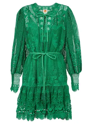 Farm Rio Guipure Mini Dress - Green