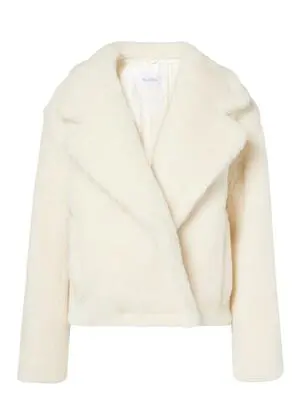 Max Mara Oggeri Alpaca, Wool, And Silk Teddy Coat - White