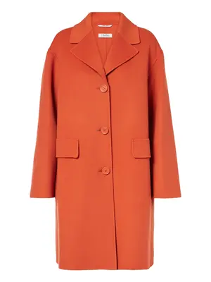 Max Mara Single-breasted Wool Coat - Orange