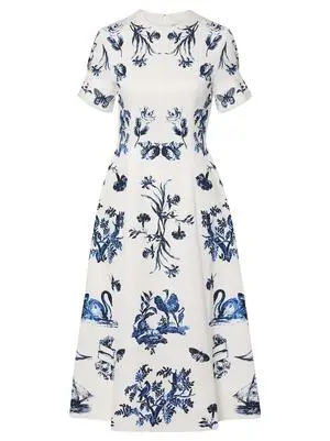 Erdem Floral Cotton-blend Faille Midi Dress - Multicoloured