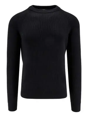 Alpha Studio Extrafine Merino Wool Sweater - Black
