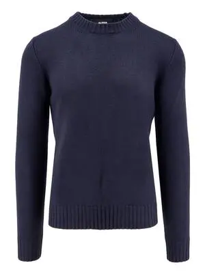 Alpha Studio Extrafine Merino Wool Sweater - Blue