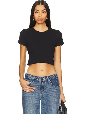 LESET Kelly Crop Slim Fit Tee - Black