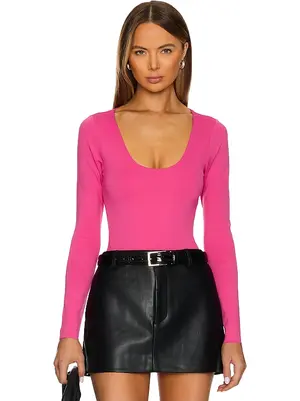 Good American Sculpting Scoop Long Sleeve Body - Ballerina Pink004