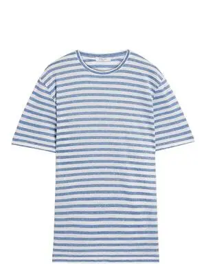 Boglioli Striped Linen Tshirt - Royal Blue