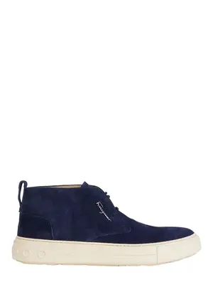 FERRAGAMO Montgomery Suede Desert Boots - Navy