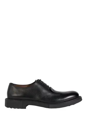 FERRAGAMO Lux Pebbled-leather Brogues - Black