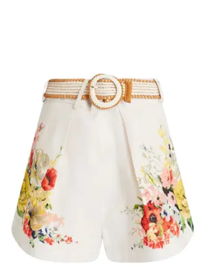ZIMMERMANN Zimmermann Floral-Print Linen Shorts