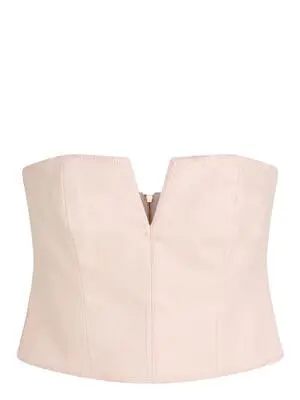 Zimmermann Cropped Strapless Bustier Top - Blush