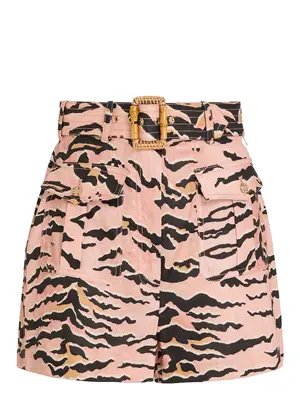 Zimmermann Zebra-print Linen Shorts - Animal Print